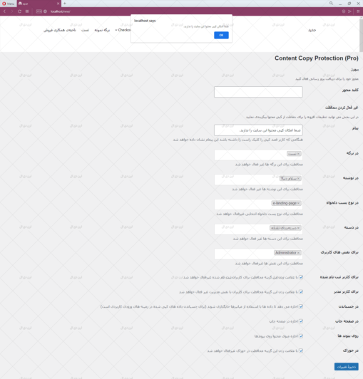 افزونه WP Content Copy Protection - جلوگیری از کپی محتوا