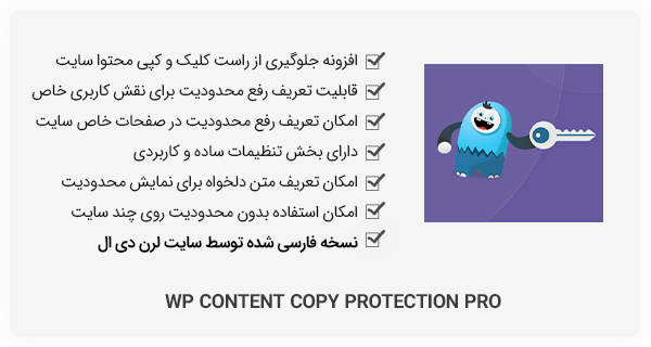 افزونه WP Content Copy Protection - جلوگیری از کپی محتوا